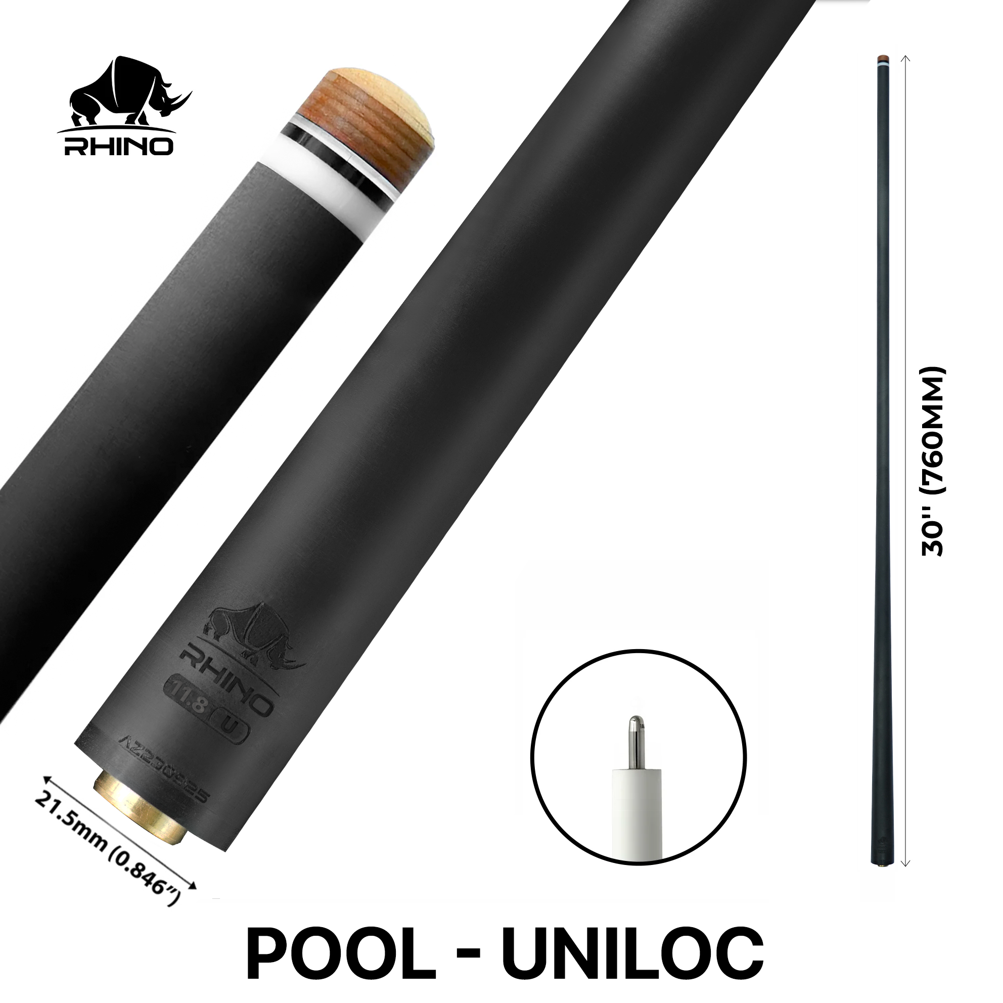 Ngọn Pool Rhino Carbon - Ren Uniloc – Rhino Billiards VN
